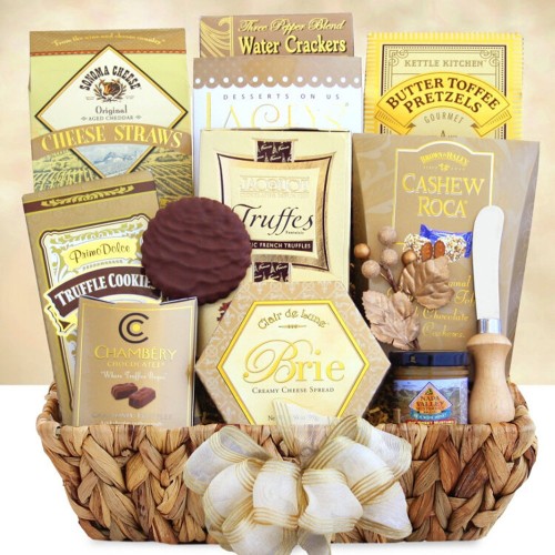 Golden Appreciation: Thank You Gift Basket - More - FullofGifts.com